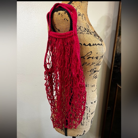 Bags | Vintage Red 10 Cotton Mesh Bag | Poshmark